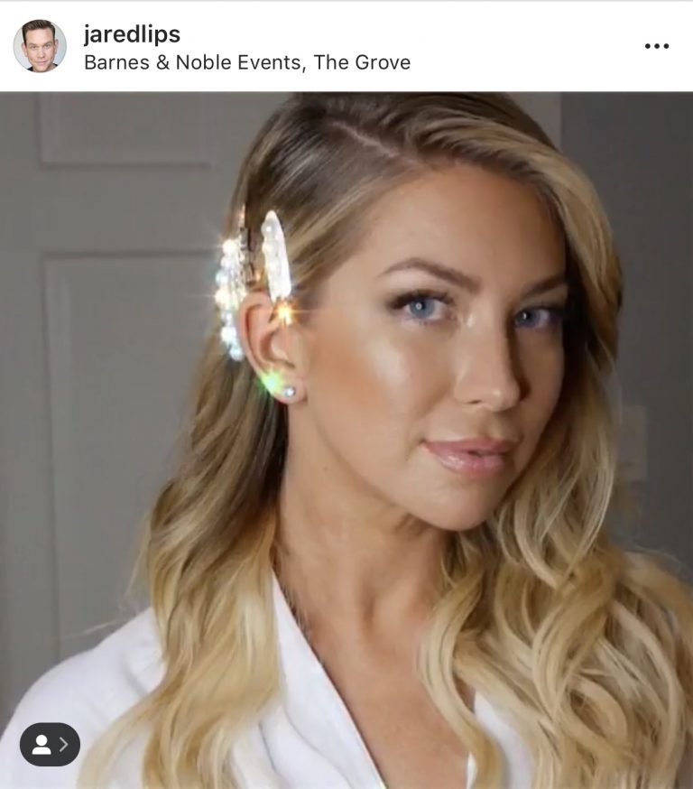 Stassi Schroeder’s Book Tour Makeup and Hair With Pearl Clips ...